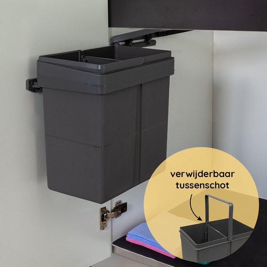 Eleganca uitdraaibare Afvalbak 20 Liter met los tussenschot voor ...