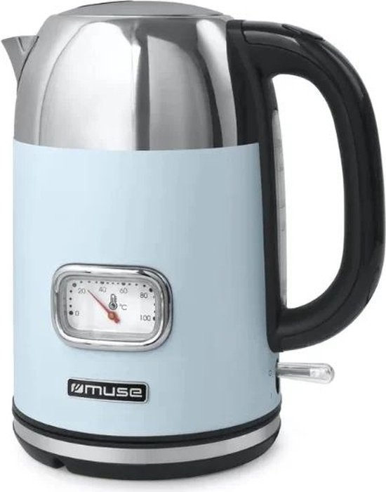 Muse MS-020 DV Draadloze elektrische waterkoker, 1,7 liter, pastel blauw | bol