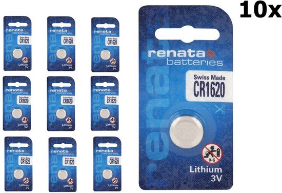 Renata CR1620 3v lithium knoopcelbatterij - 10 Stuks | bol