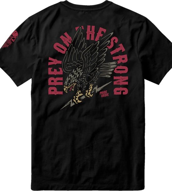 PRIDEorDiE T-shirt PREY ON THE STRONG Zwart - M | bol