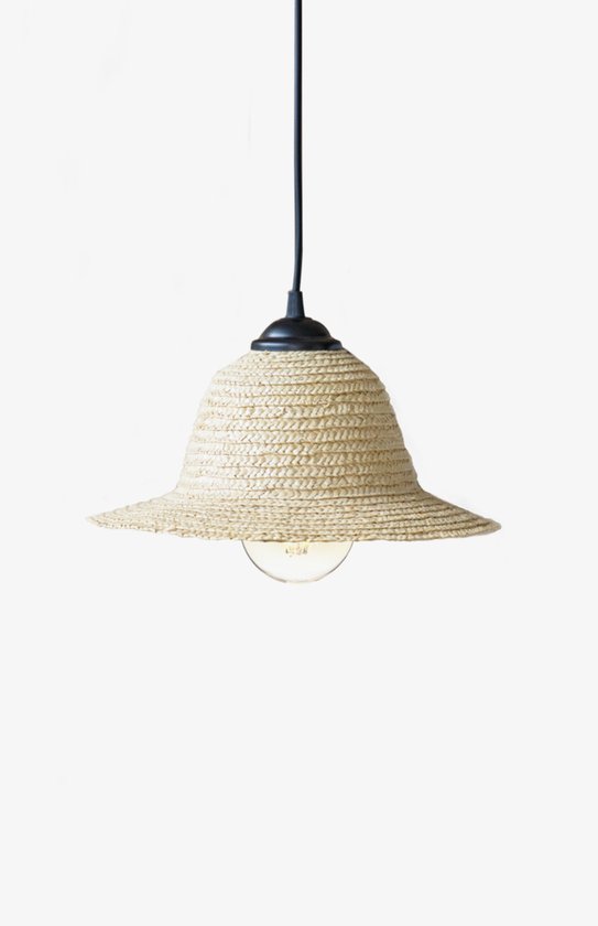 Hoedlamp - Hanglamp Gevlochten Rieten - Verlichting - Rotan hoed lamp ...