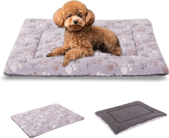 Hondenbedmat, omkeerbaar, traagschuim bed, zacht en warm kussen voor ...