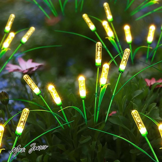 Mrs. Jones Tuinverlichting op zonne-energie 4 stuks 6 lampen rieten ...