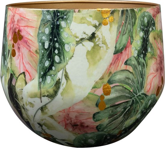 Ter Steege Bloempot "Monstera Mystery" Metaal Multicolour D 33 cm H 28 ...