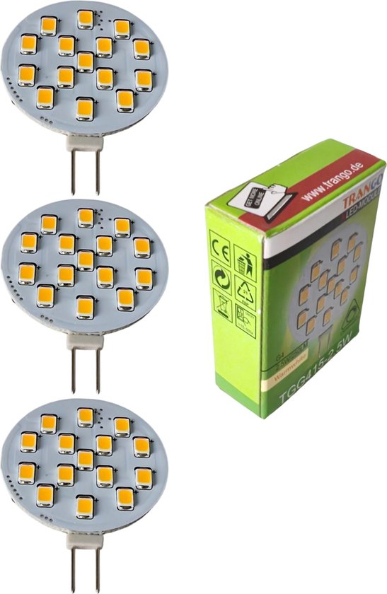 Trango Set van 3 LED lampen G415-2.5*3 G4 fitting voor vervanging G4 MR16 halogeenlamp... | bol