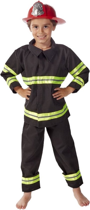 Brandweerman pak met helm - maat 146 - Feestkleding | bol