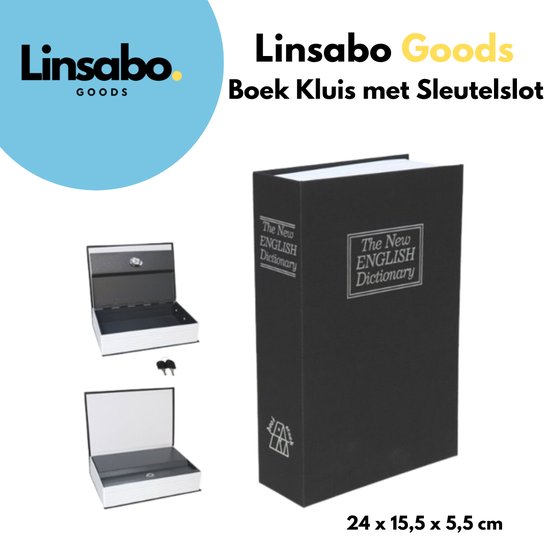 Linsabo Goods Boek Kluis met Sleutelslot – Verborgen Kluis in Boekvorm ...