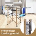 Meisterhome Groot Droogrek - Wasrek op wielen - 30 meter drooglengte ...