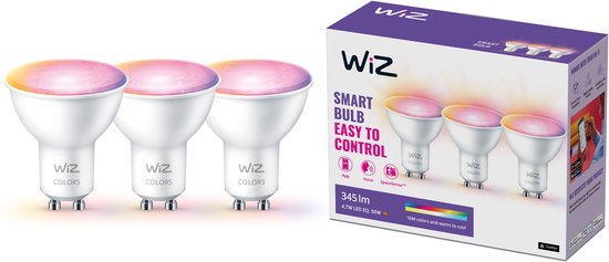 WiZ Spot 3-pack - Slimme LED-Verlichting - Gekleurd en Wit Licht - GU10 - 50W - Wi-Fi | bol