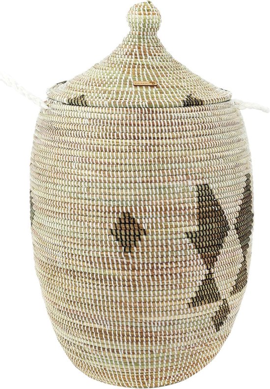 Grote Wasmand met Deksel - 110L Afrikaanse Opbergmand voor Speelgoed en ...