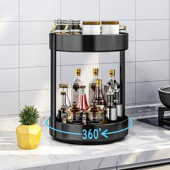 Draaiplateau - Kruidenrek - Draaibaar 360 Graden - 2 Etages - Organizer Voor Keuken,... | bol