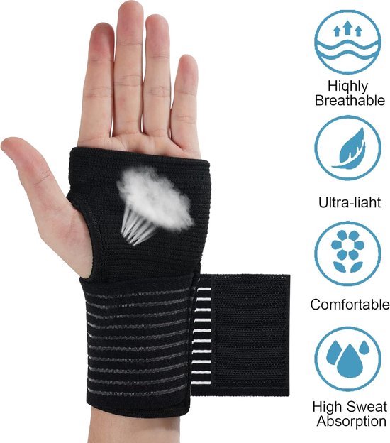 2-pack Elastische Polsbrace Pols Spalk brace met riem, Polsspalk Zonder ...