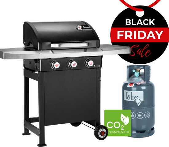 GasBBQ Landmann Trexon PTS 3.1 met Gratis gasfles Zwart - 4 branders ...