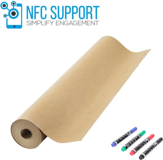 Brown paper scrum papier - (70cm x 1000cm) inclusief stiften | bol
