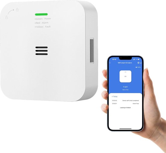 Wi-Fi CO Detector - Koolmonoxide Detector - Verbonden met Tuya ...