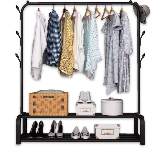 Brixy Kledingrek - Garderoberek - 102x34x152cm - Kledingrek Met ...