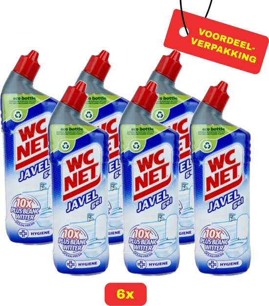 6x WC Net Javel Gel Instant White Ocean Fresh 750ml - Voordeelverpakking! | bol