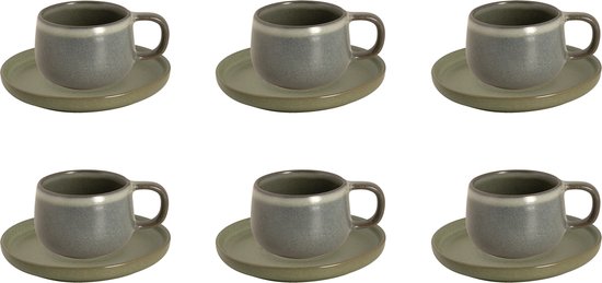 Palmer - Sandy Loam - Kop en schotel - 6 stuks - 27,5 cl - Groen ...