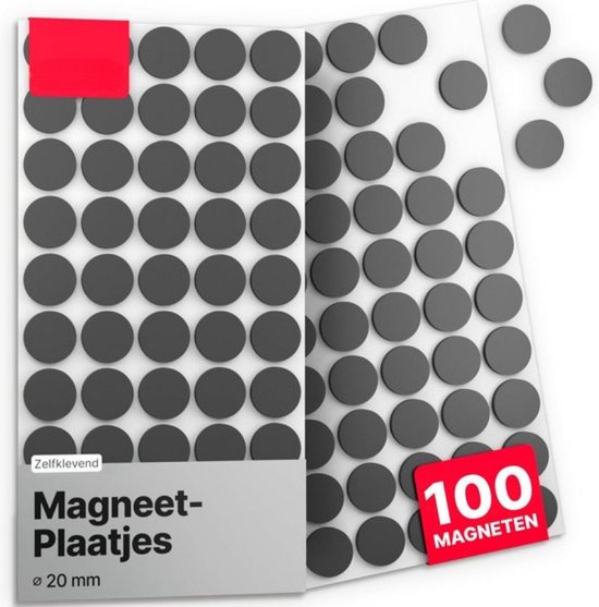 Zelfklevende Magneten Rond - 20 mm - Magneetplaatjes - Zelfklevende ...