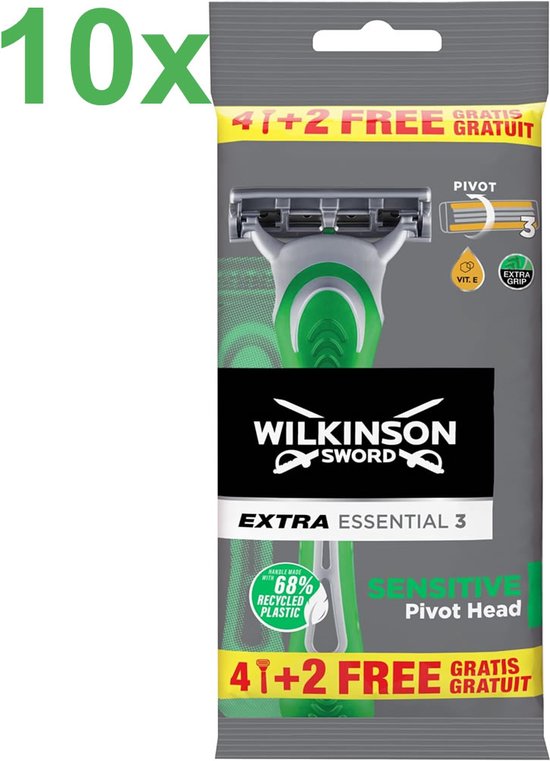 Wilkinson Sword - Extra Essential 3 - Sensitive - Wegwerpscheermesjes ...