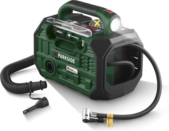 Parkside 20V Accu-compressor + luchtpomp - digitale druk instelling en ...