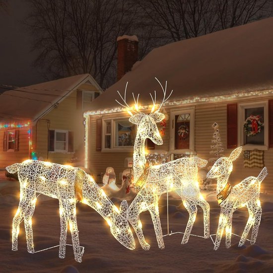 Kerstversiering Buiten LED Rendier Kerstverlichting Buitenfiguren ...