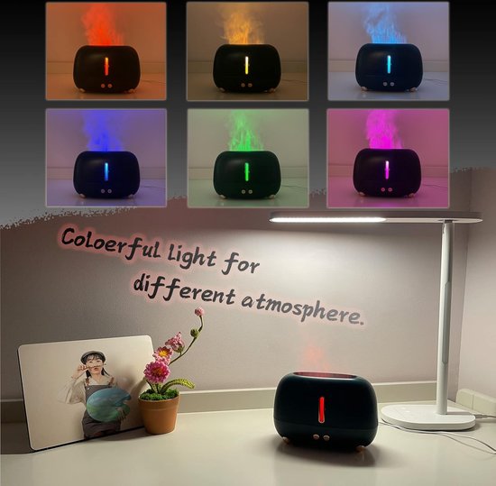 3D Flame Aroma Diffuser 250 ml - Diffuser voor etherische oliën met LED ...