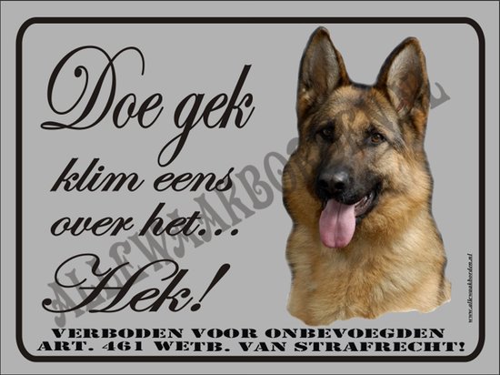 Duitse Herder Langharig 105...Doe gek, klim eens over het hek! | bol
