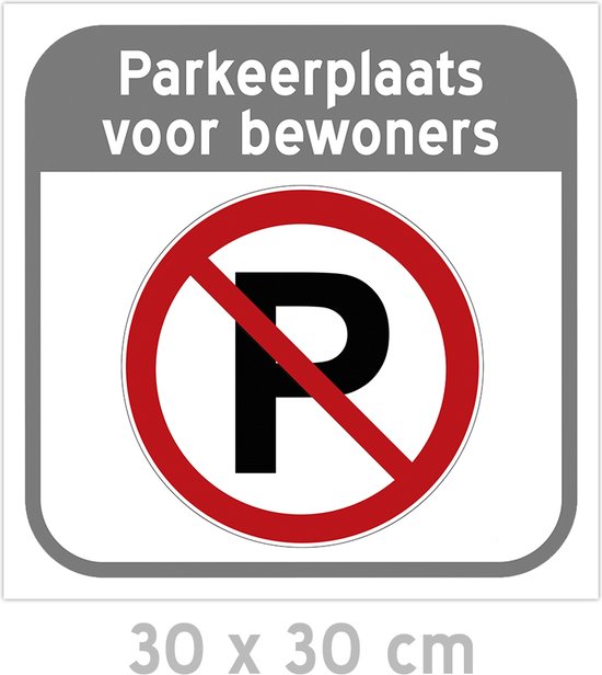 Pictogram/ bord | "Parkeerplaats voor bewoners" | 30 x 30 cm ...