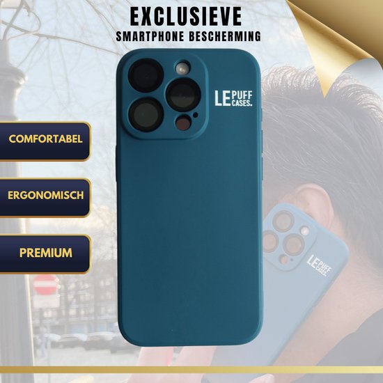 Le Puff Cases – Telefoonhoesje in Blauw – Phone Case - Hoesje geschikt ...