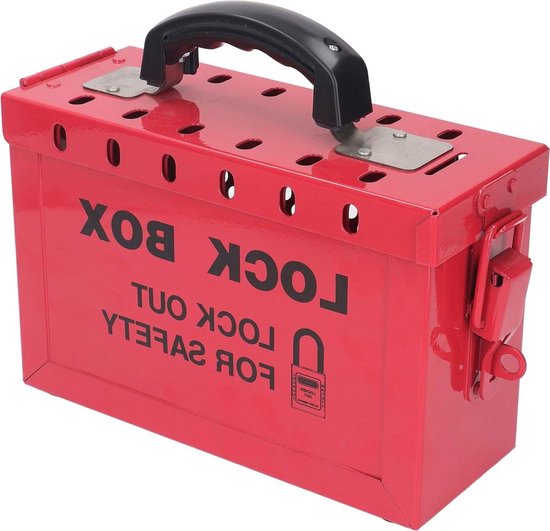 Portable Safety Padlock Box - LOTO Box with Hinged Lid - Lockout Tagout ...