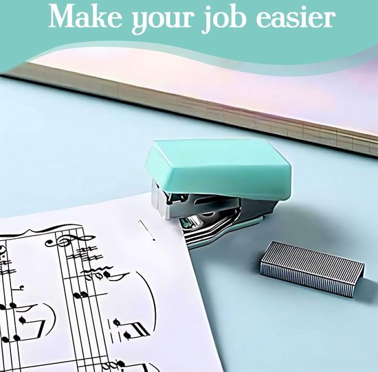 1 stuks mini-nietmachine - met 400 nietjes - voor gebruik thuis en op ...