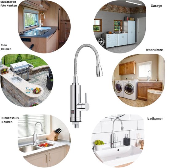 Elektrische Waterkraan Met Doorstroomboiler - 230 V Voor Keuken - Tuin ...