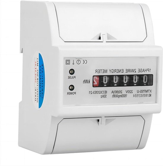 Digitale stroommeter 1 fase 2 draad 4P DIN rail stroommeter ...