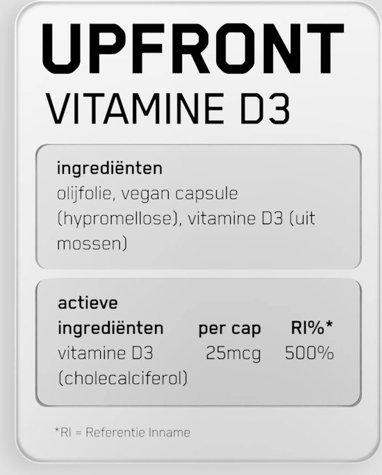 Upfront Vitamine D3 - Voedingssupplement - 60 capsules | bol