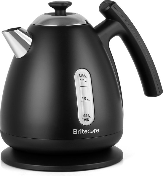 Waterkoker met temperatuurregeling - 2200W - Retro design – Zwart - Britecore | bol