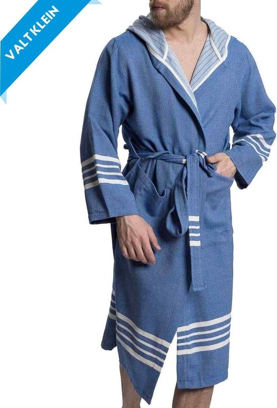 Lalay - Hamam Badjas Sun heren - royal blue - M - heren badjas - sauna ...