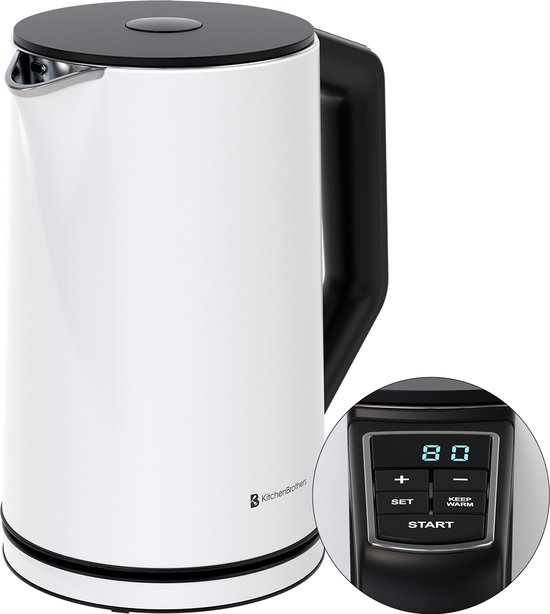 KitchenBrothers Waterkoker - Elektrisch - 1,5L - 2200W - Instelbare ...