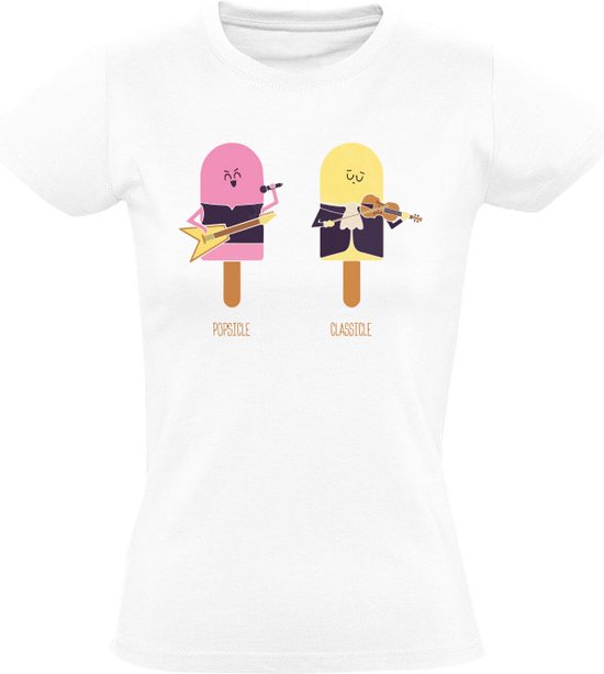 Popsicle Classicle Dames T-shirt - pop - klassiek - viool - guitar ...