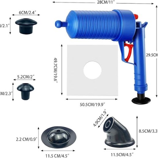Equivera Déboucheur WC à Haute Pression - Déboucheur WC à Haute ...