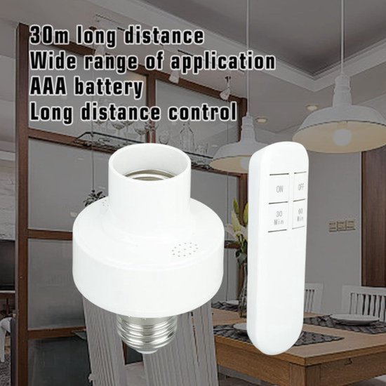 30m Wireless Remote Control Light Bulb Socket Replacement - 220V. | bol