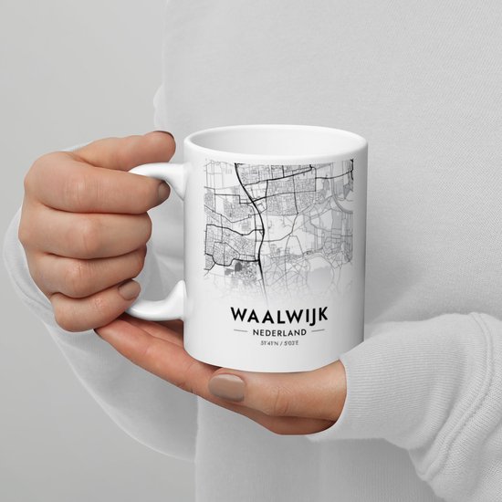 "Waalwijk Mok | Wit Mok | Waalwijk Map Mok | Kaart van Waalwijk Mok ...