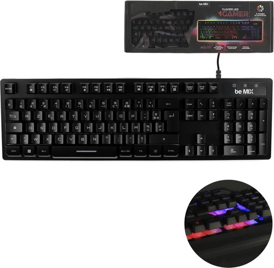 Zera,Gaming Toetsenbord - Game Keyboard-RGB LED Verlichting - QWERTY ...