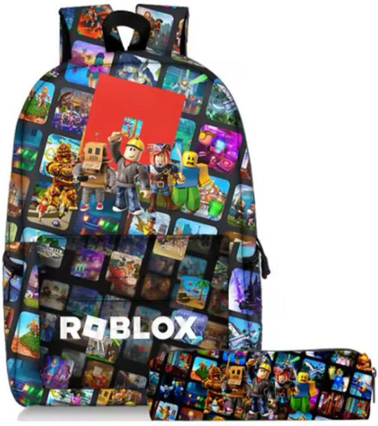 Roblox - Roblox rugzak - Rugtas - Zwart - Blokprint - Schooltas - 2 ...