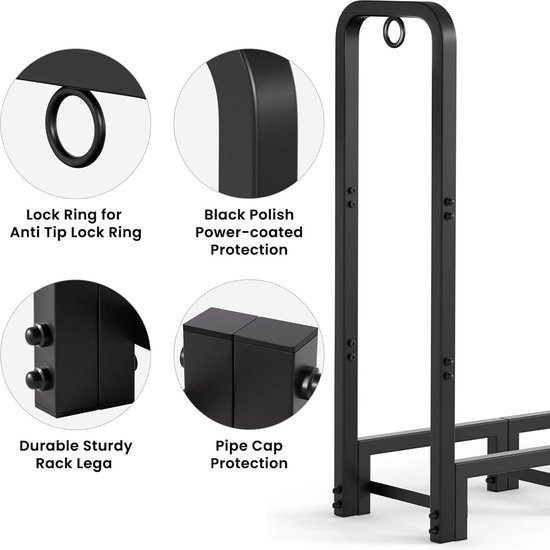8-ft Outdoor Brandhout Log Rack voor Open Haard - Heavy Duty Brandhout ...