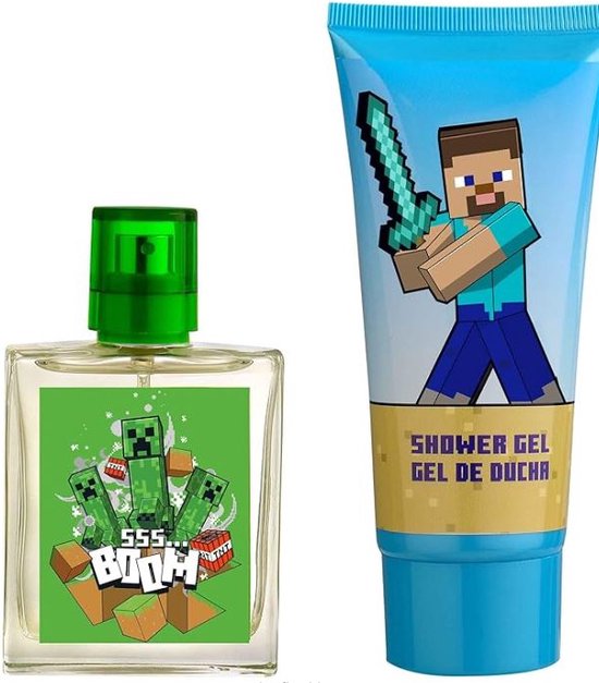 Minecraft toilettas gevuld - eau de toilette 50 ml & Shower Gel 100 ml ...