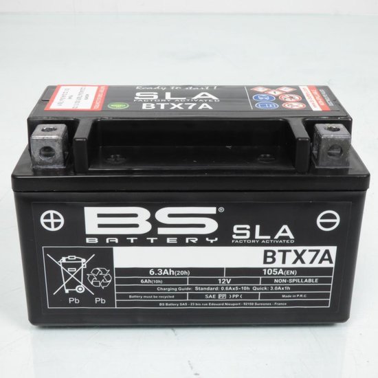 accu sla bs voor scooter suzuki 125 ue 2001 tot 2003 ytx7a-bs / 12v 6ah ...