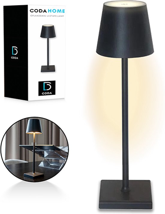 CODA Oplaadbare Tafellamp - Slimme LED Verlichting - Dimbaar - Touch ...