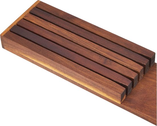 Messenblok voor lade van acacia kernhout - Elegante messenhouder voor 5 ...