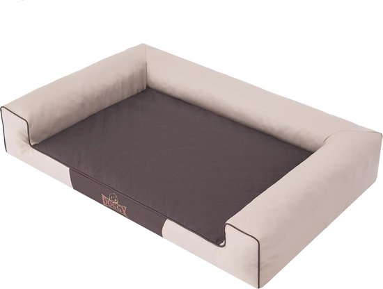 Beige XXL Hondenbed met Bruine Matras - Gezond Ligbed voor Honden ...